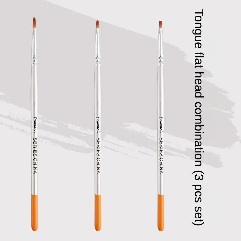 Набор кистей Jowoart, 3 шт, Orange Tongue Flat