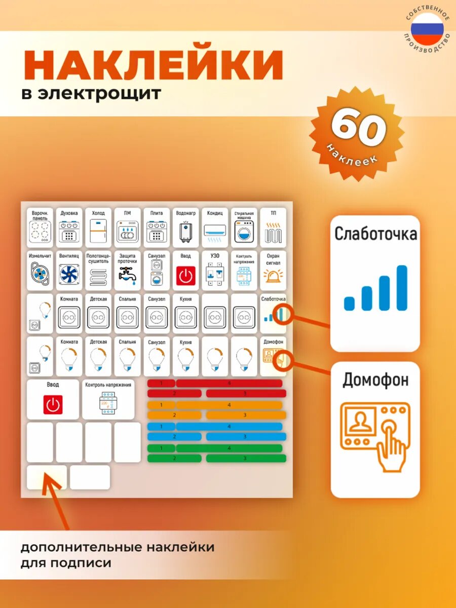 Наклейки для электрощитов