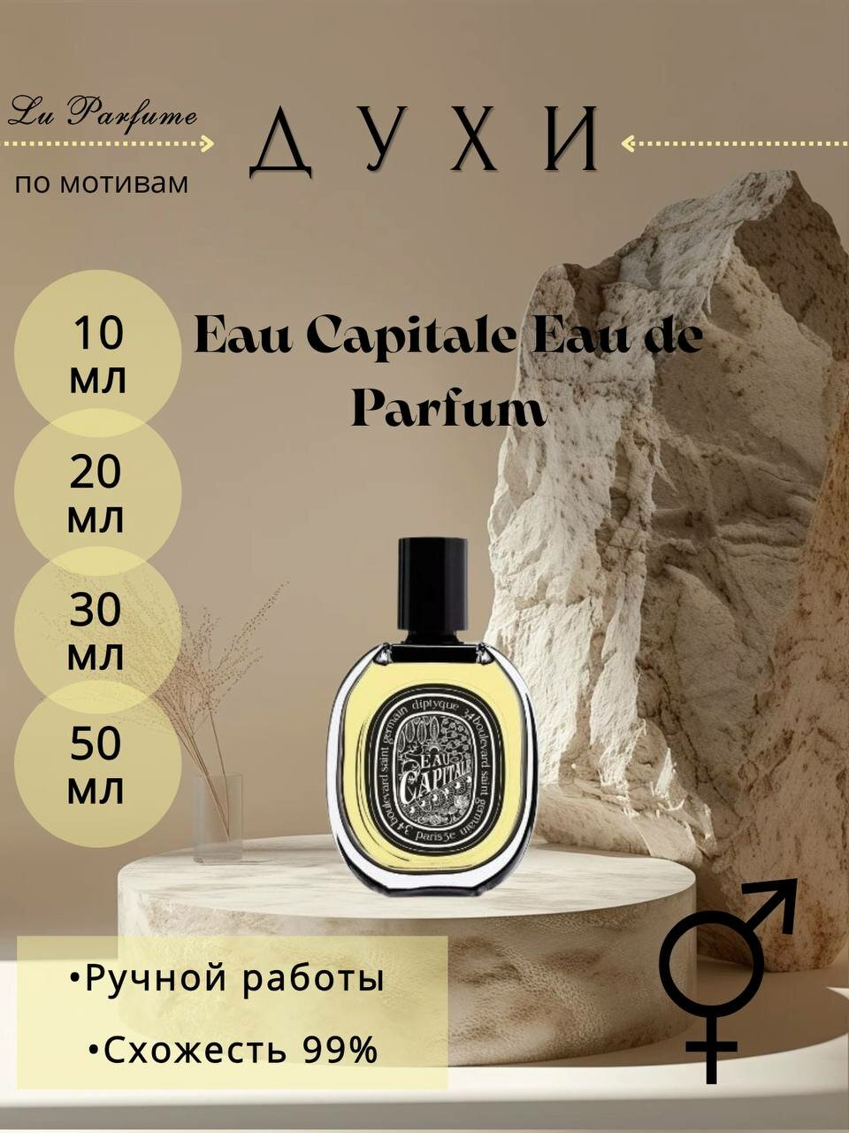 Духи ручной работы по мотивам 'Eau Capitale Eau de Parfum', для мужчин и женщин