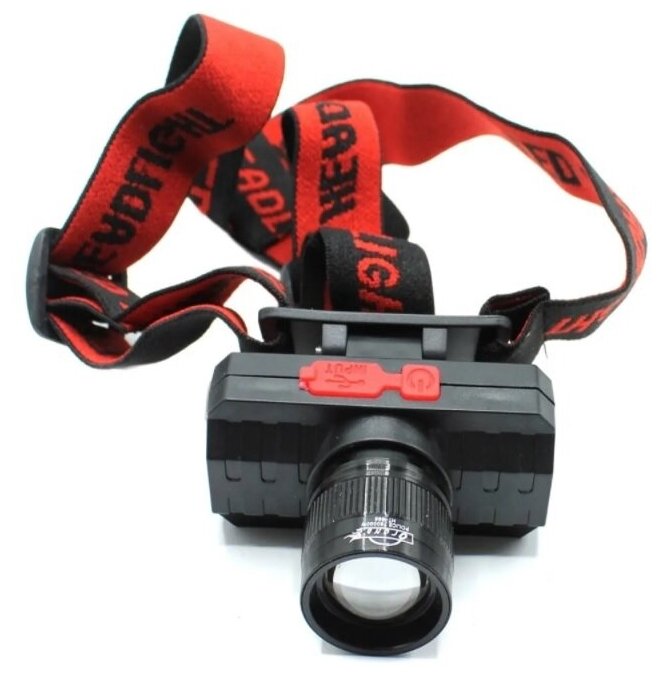 Яркий светодиодный налобный фонарь с фокусировкой луча 3 режимный аккумуляторный