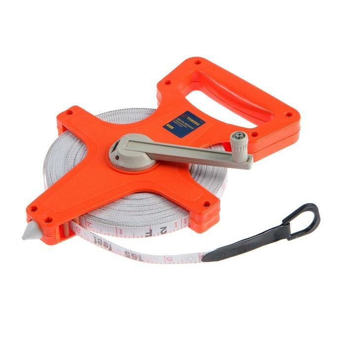 Лента мерная геодезическая тундра, фиберглассовая, 50 м