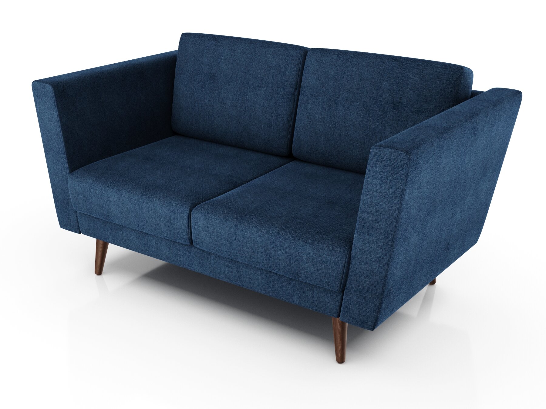 Мини диван Arsko Гуннар синий, рогожка, двухместный, для кухни, в офис, в салон красоты, на ножках, скандинавский лофт