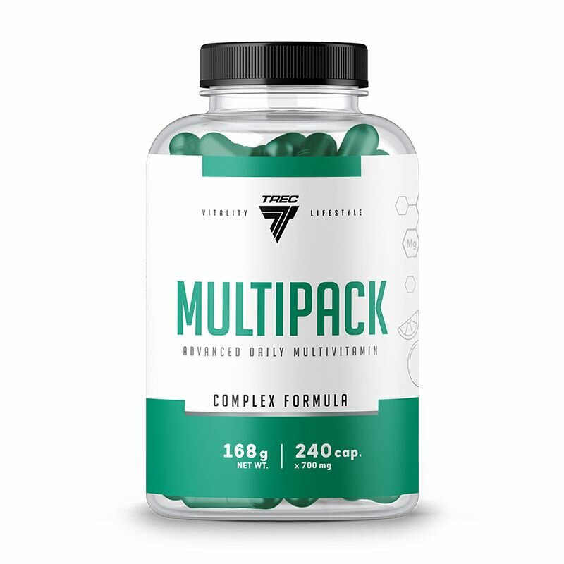 Мультивитамины, 240 капс, Trec Nutrition Multi Pack, витамины для женщин и мужчин, ведущих активный образ жизни