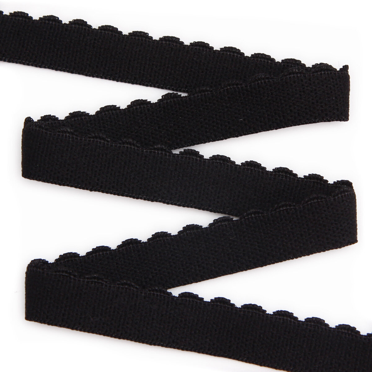 Резинка отделочная (становая) 5,03гр/м, эластичность 120%, 12мм*50м (черный), 50 м