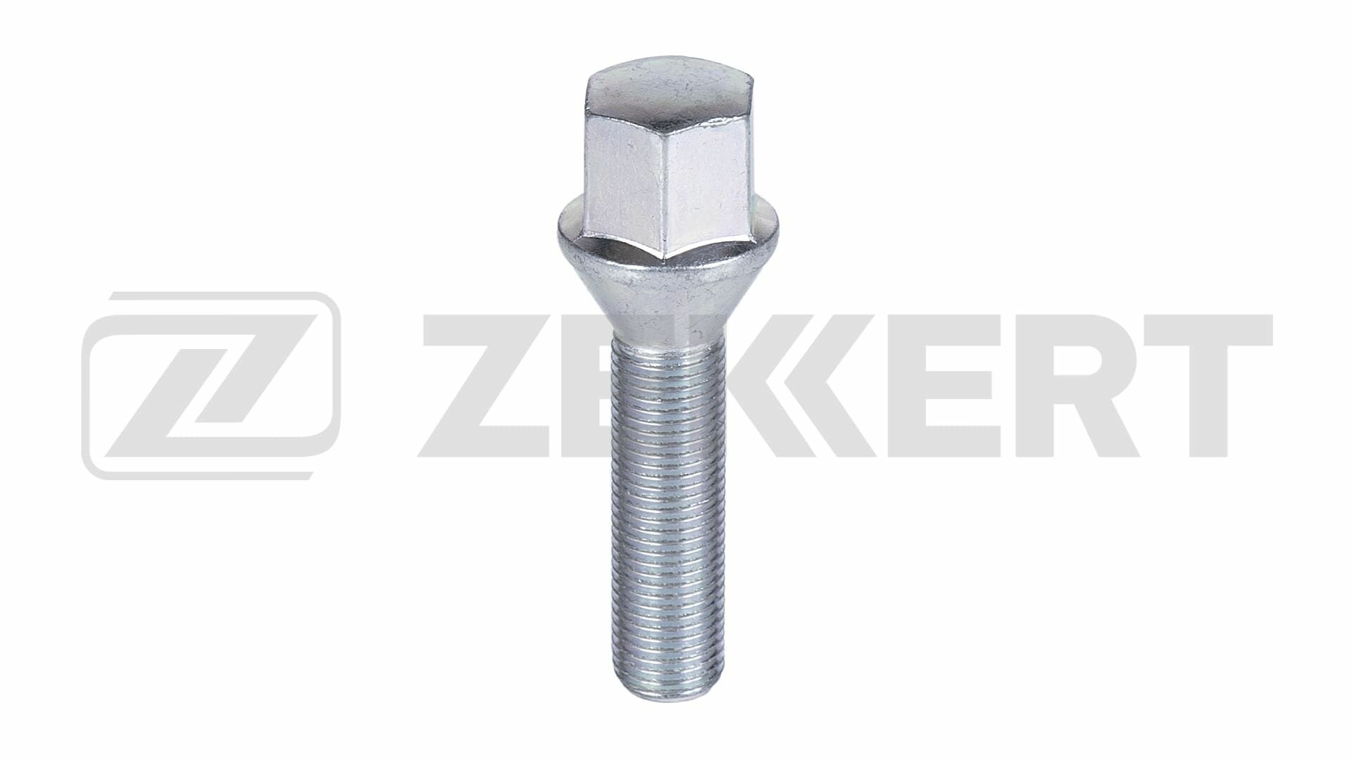 Болт колесный конус M12x1,25 длина резьбы 42 ключ 17 цинк. Комплект - 4 шт.