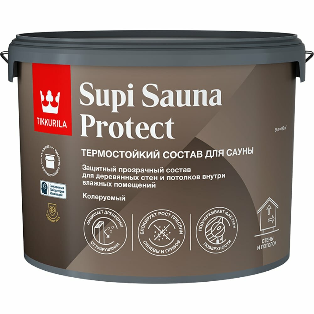 Состав для сауны Tikkurila SUPI SAUNA PROTECT EP п/мат 9л 700014052