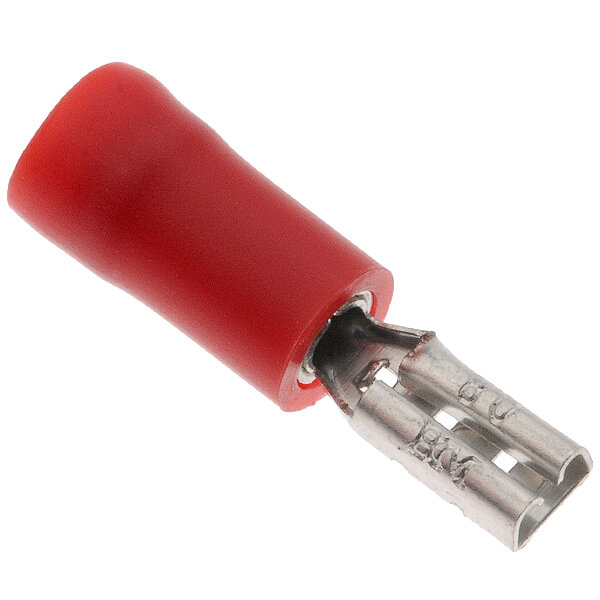 Наконечник 00390 латунный 0,25-1,5мм2 мама 2,8х0,8мм изолированный, ПВХ (ВМ) (100 шт. в наборе)