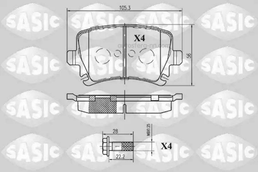 SASIC 6216003 Колодки тормозные дисковые (комплект)