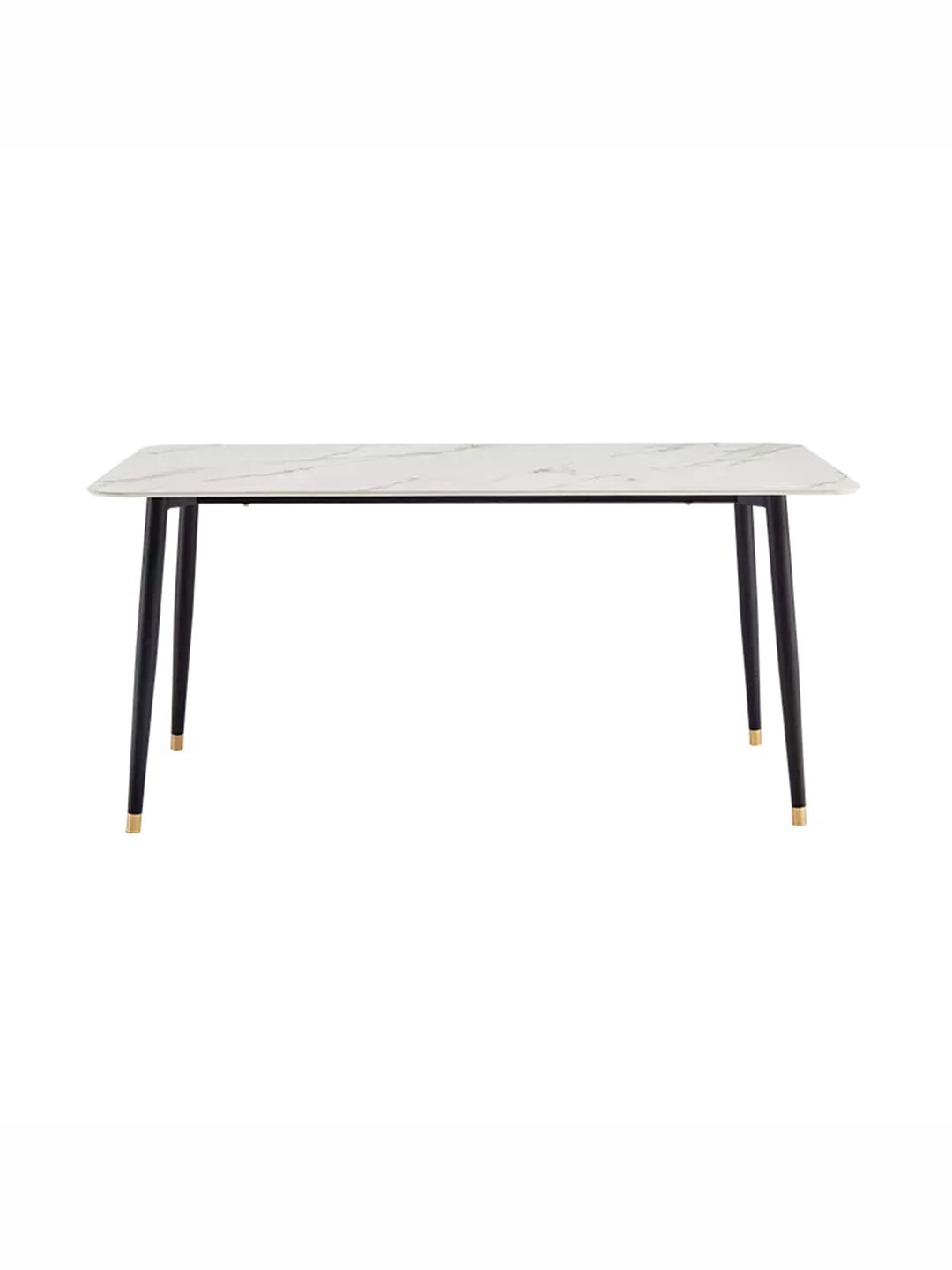Обеденный стол со столешницей из керамогранита Linsy Light Luxury Rockboard White&Black 1.4 m (JI1R-A)