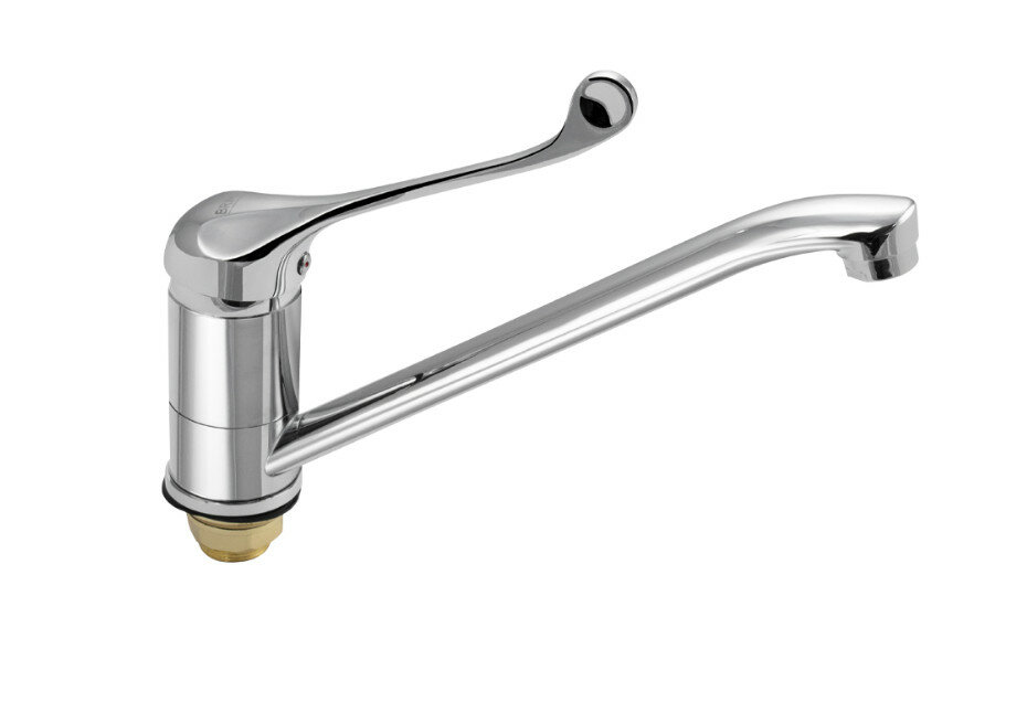 Смеситель для мойки и раковины BRIMIX 1022-25 хром шаровый с медицинской длинной ручкой