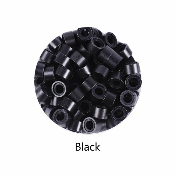 Микрокольца WZSQJN для наращивания волос I Tip, 5 мм, 500 шт, 9 цветов Color 1 Black