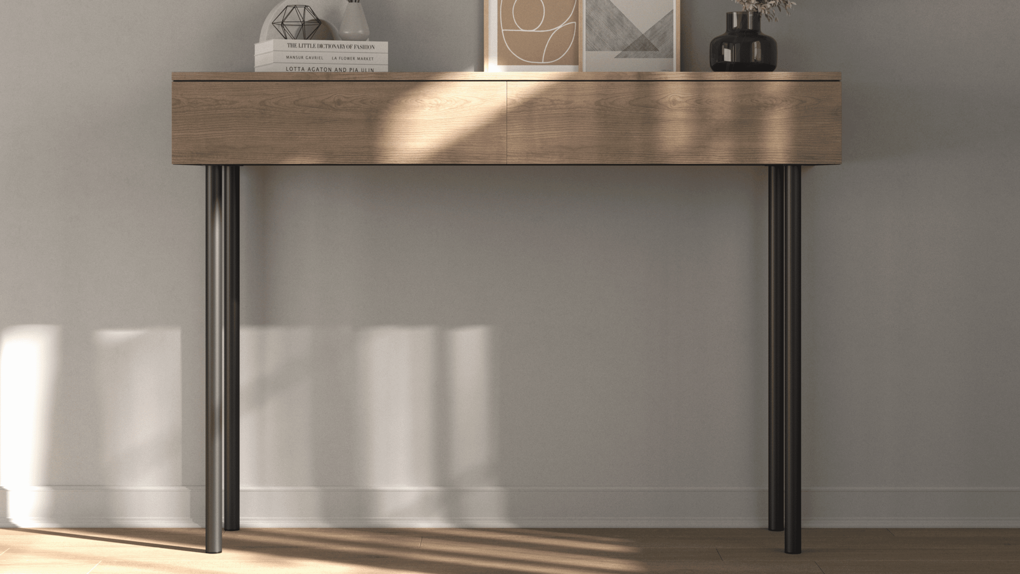 Опоры мебельные | ножки для мебели EDSON PL-001 700*30 BLACK, порошковая окраска (комплект 4 штуки)