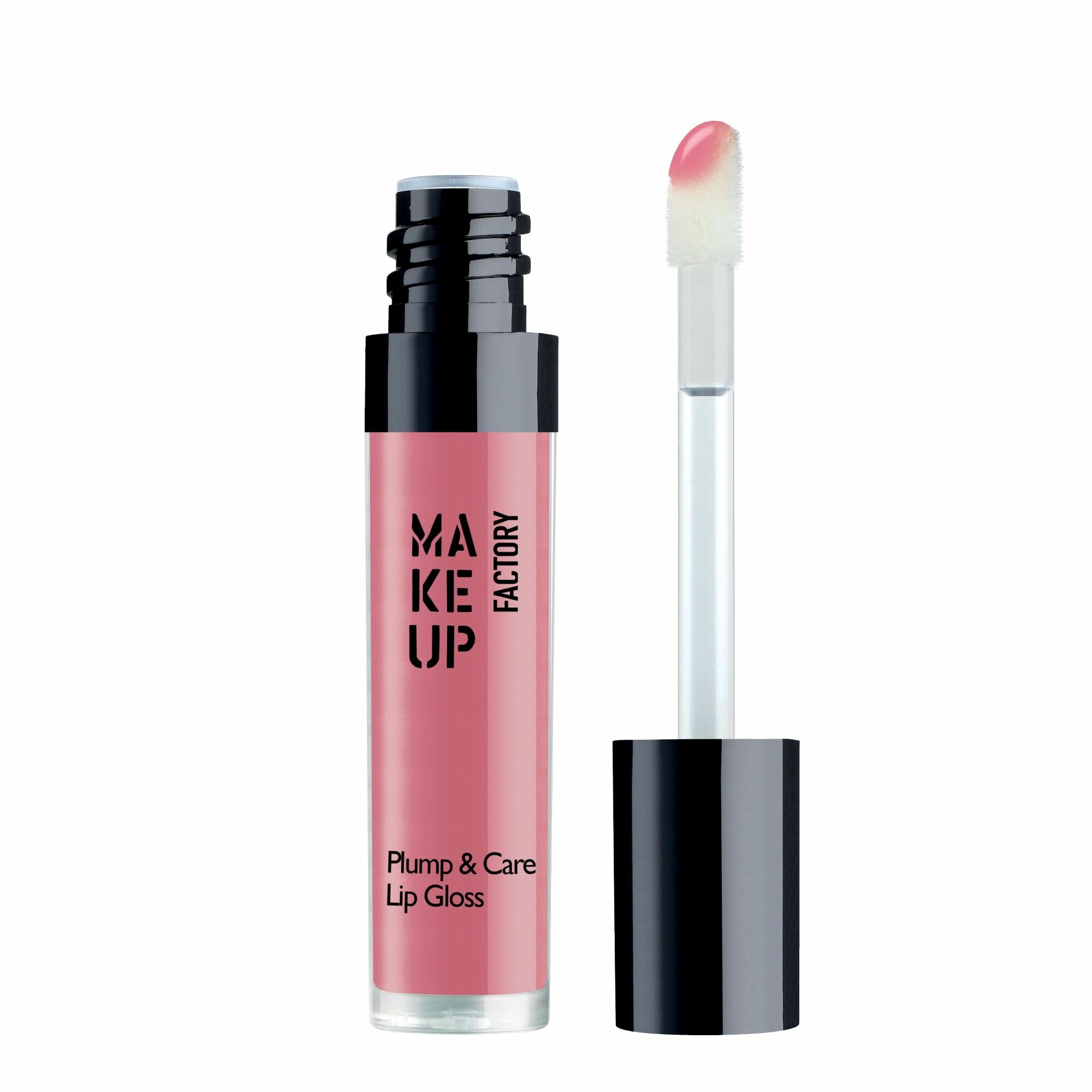 MAKE UP FACTORY Блеск для губ увлажняющий объемный PLUMP & CARE GLOSS №26 розовый соблазн
