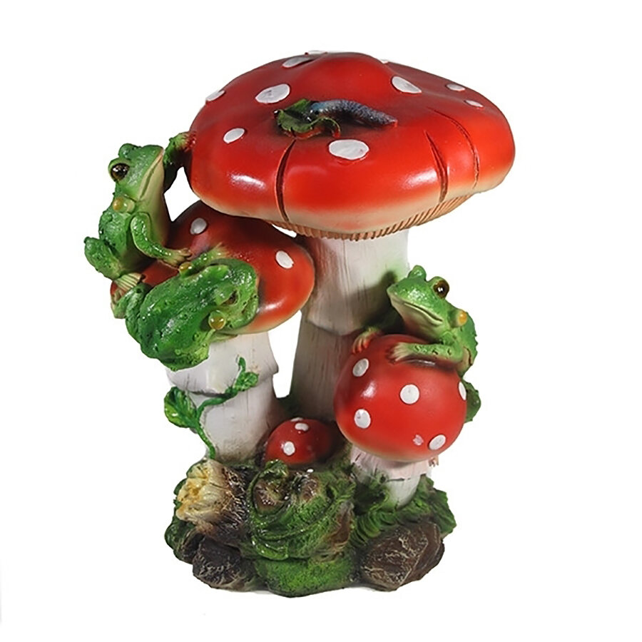 Фигура декоративная Гриб с лягушками, 22*16*29см KSMR-626965/F609