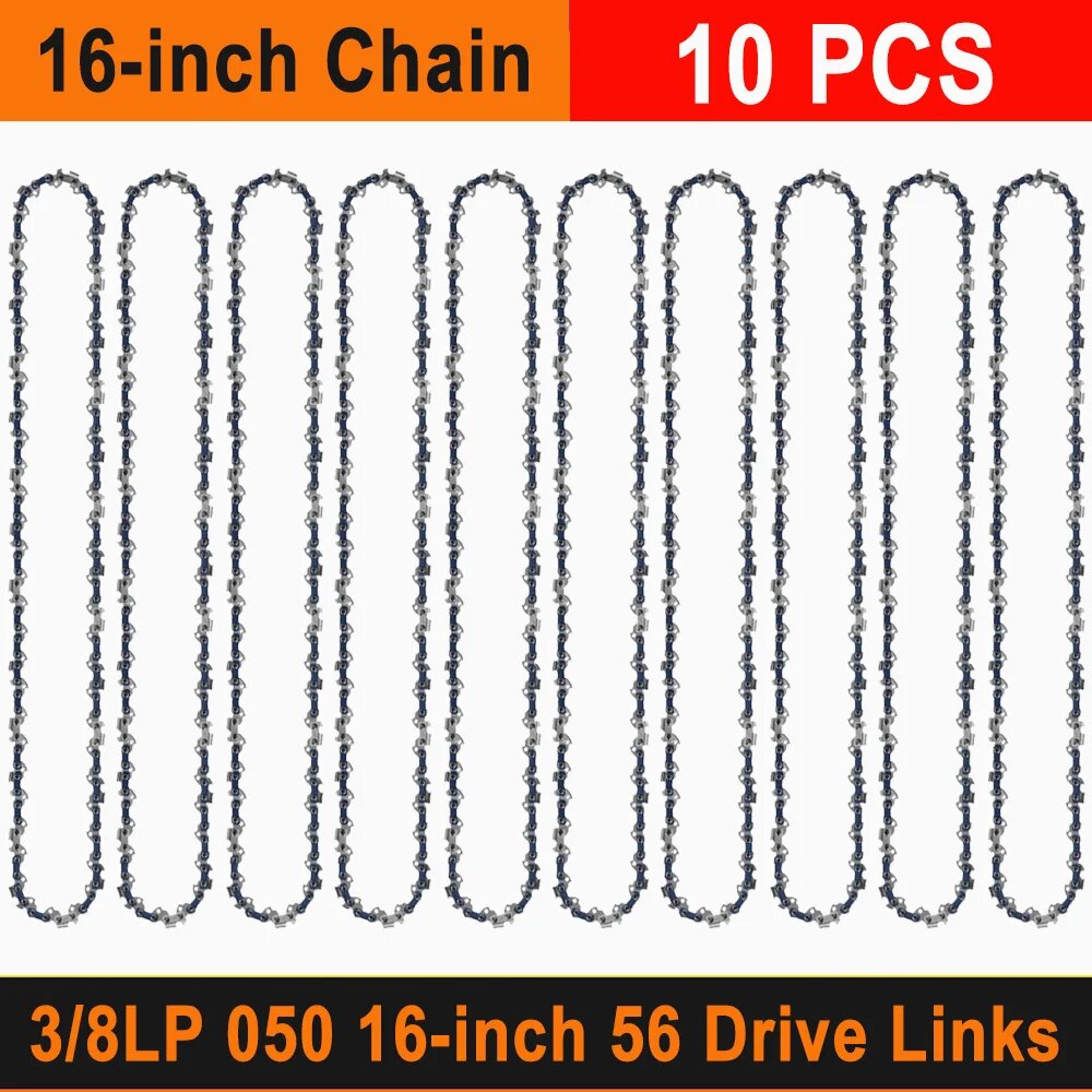 16-дюймовая цепь для цепной пилы, беспроводная цепная пила для резки древесины, 10pcs 16-inch Chain