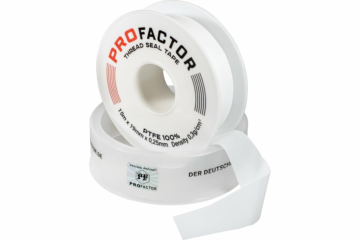 PROFACTOR PF Professional ФУМ лента белая 19 мм x 0,25 мм x 15 м PF FE 530 рулон