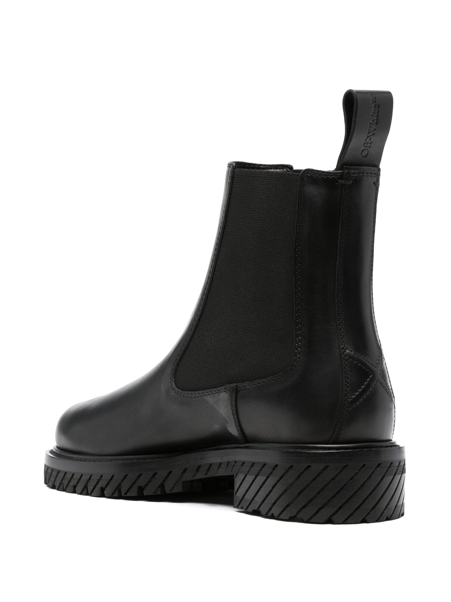 Ботинки Off-White Round-toe leather ankle boots, размер 40, black/black — фото 1