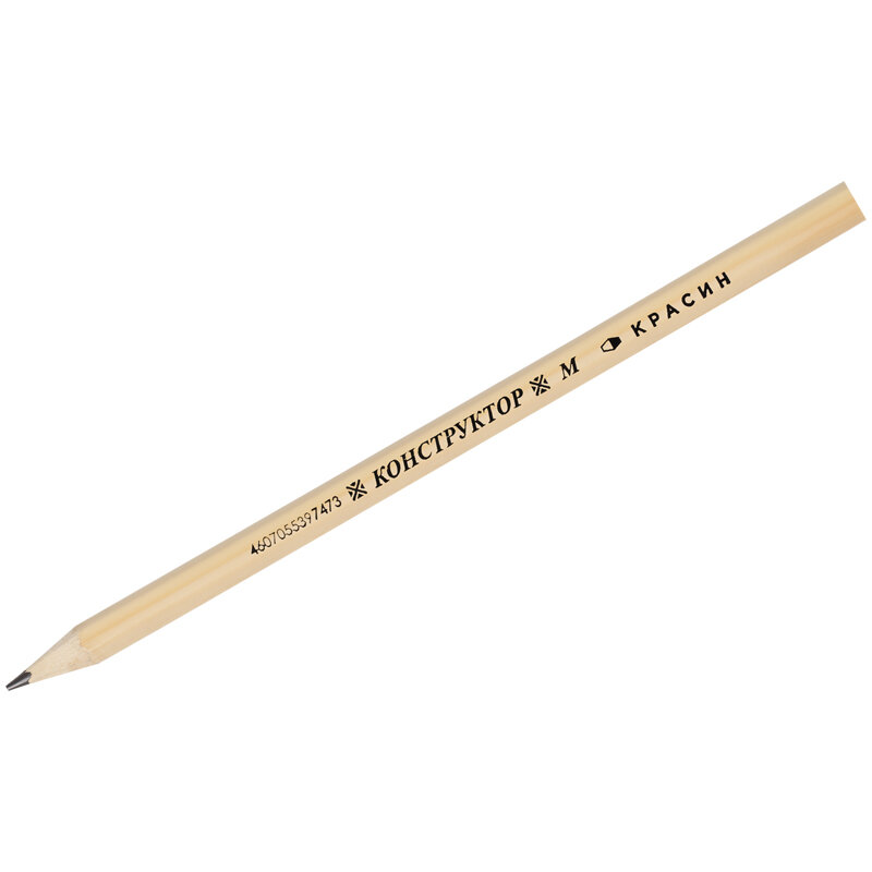 Карандаш ч/г Красин "Конструктор" М (В) шестигранный заточен корпус светлый лак 1 шт