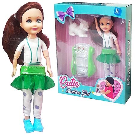 Кукла "Lutie Fashion Girl " в наборе: кукла 14см, машинка 7*4см, собачка 3,5*2см
