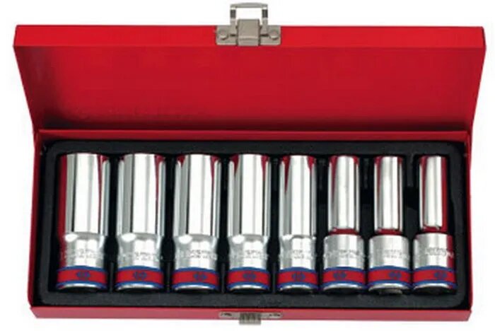 4208SR Набор глубоких торцевых головок 1/2", двенадцатигранные, 1/2"-15/16", 8 предметов KING TONY 4208SR