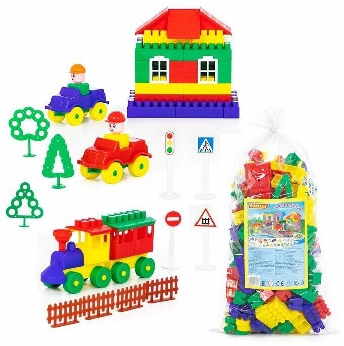 Конструктор «Строитель», 181 деталь, "Полесье", материал пластик