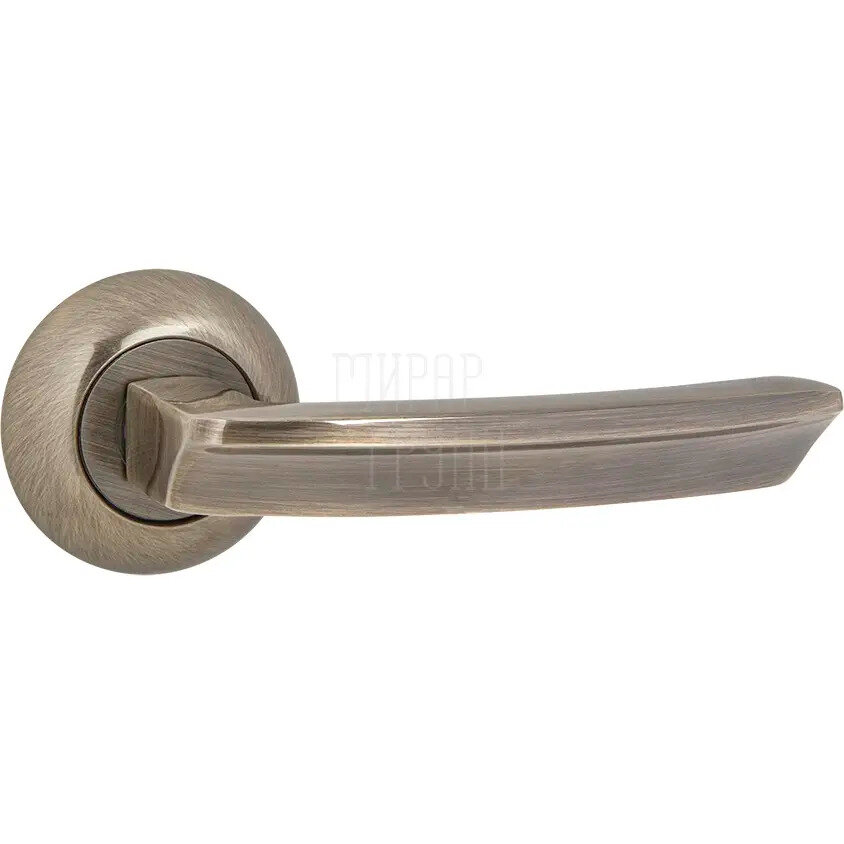 Дверная ручка Ajax (Аякс) на круглой розетке "SIGMA" JR зеленая бронза