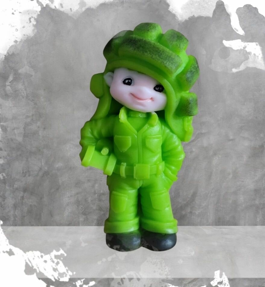 Мыло ручной работы мальчик танкист 2d сувенирное ароматное подарочное от milovika