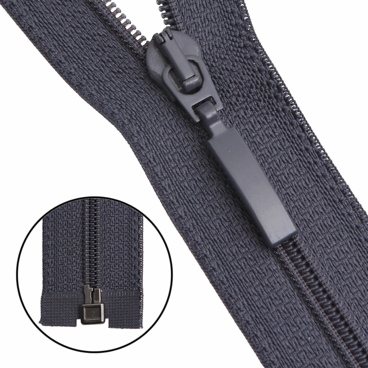 Молния спиральная разъемная 60 см, 5 шт, T6, 1 замок, ARTA (301 графит)