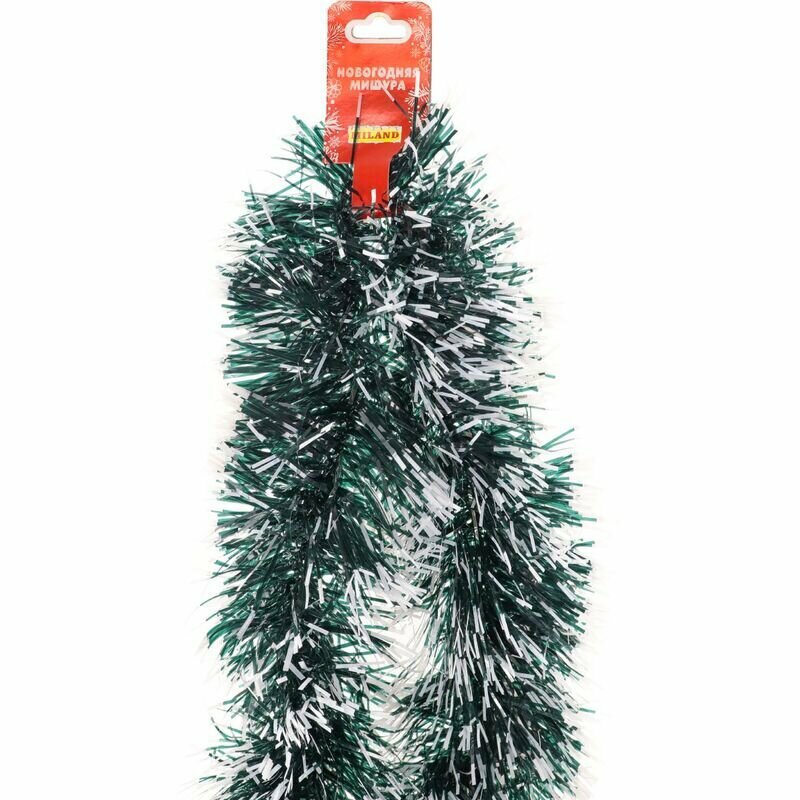 Мишура новогодняя Miland зеленая/белая 200x7 см, 2118619