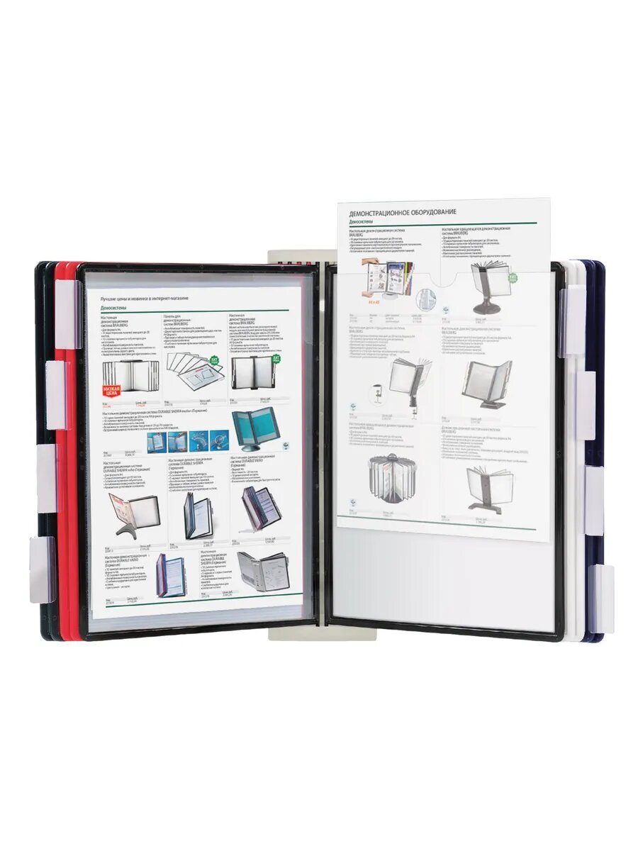 Демосистема настенная с 10 цветными панелями А4, серая