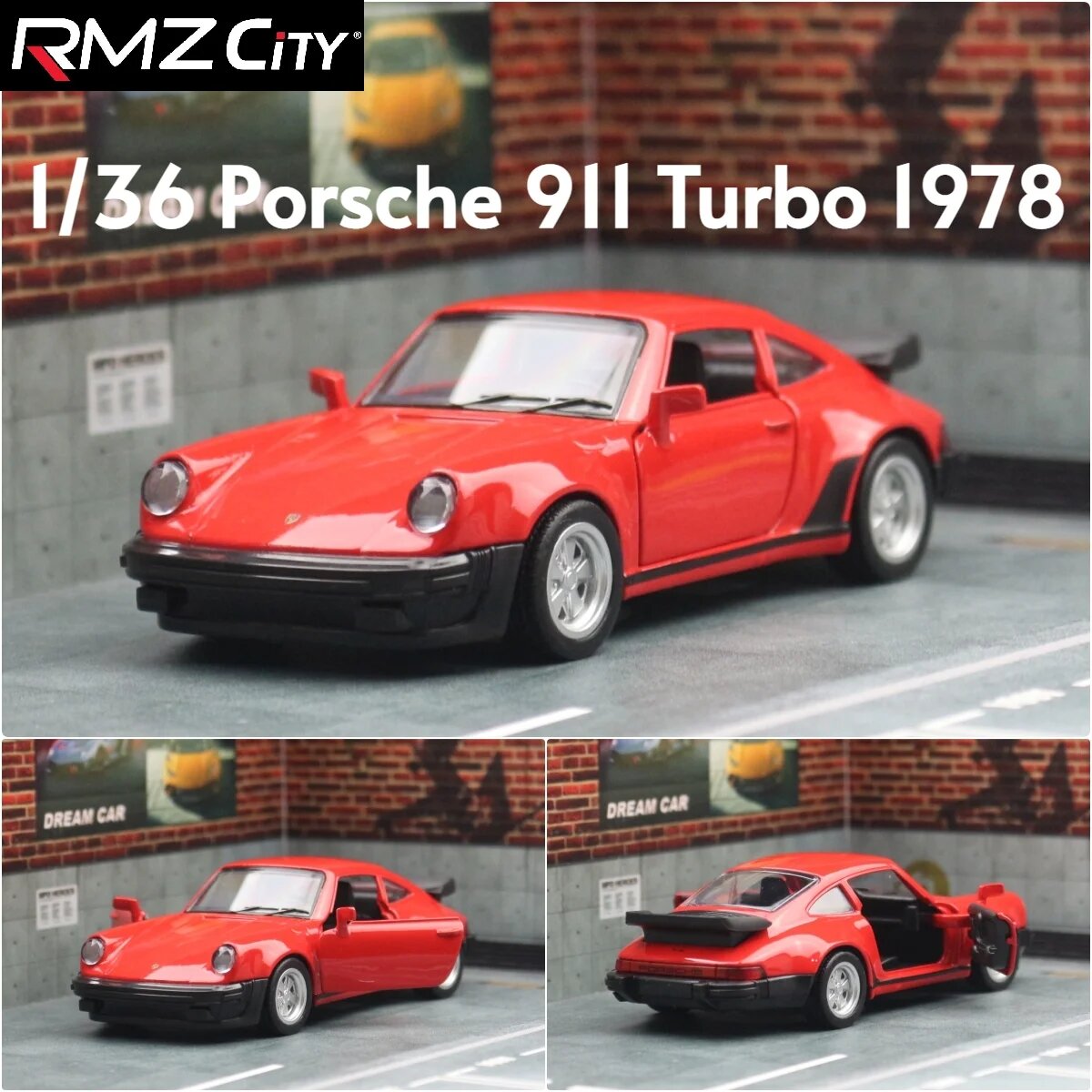 Игрушечные автомобили масштаба 1:36 металлические 911 Turbo Red