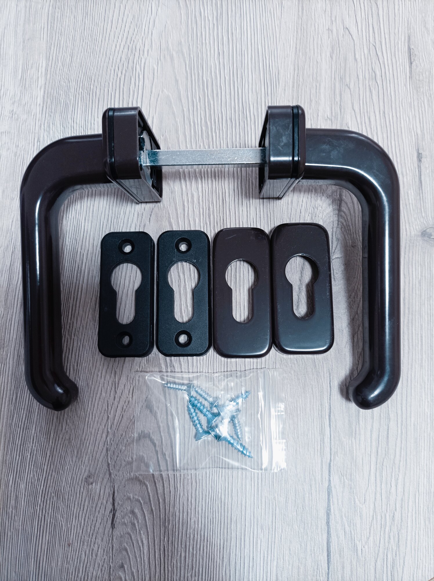 Нажимной гарнитур раздельный подпружиненный для ПВХ и Алюминиевых дверей/31,5/PZ5/8 (коричневый)