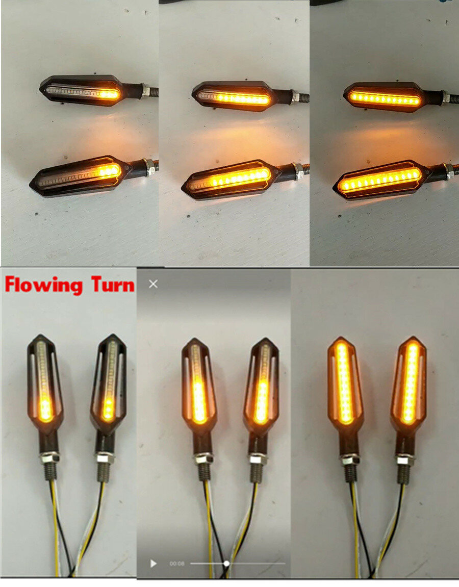 Универсальный 4шт двухцветный 24LED 2 В 1 Тормозной Фонарь Заднего Вида Мигалка Стробоскоп Плавные Указатели Поворота Замена Лампы