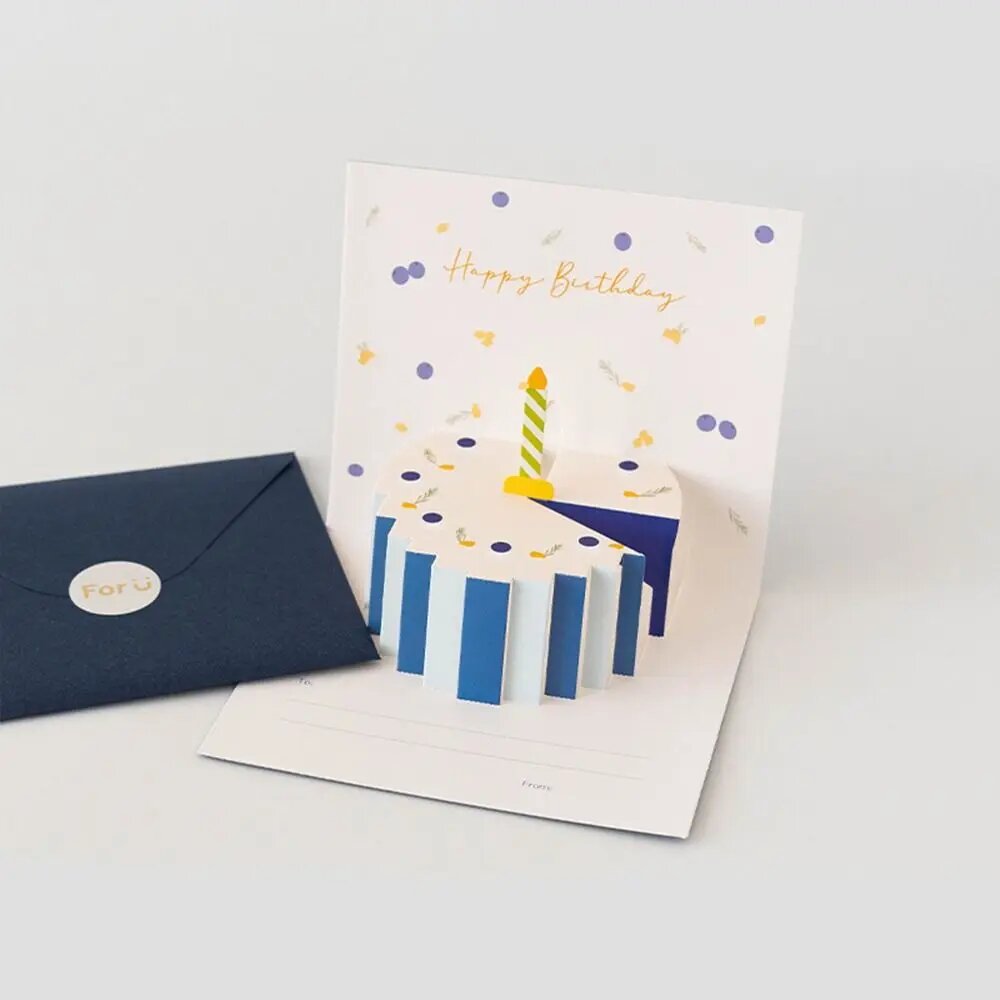 Картонная открытка на день рождения, складная, легко носить с собой, поздравительная открытка с конвертом, любовная открытка, прочная открытка на день отца, фестивали