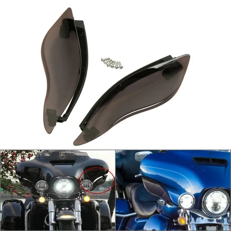 Дымовые ABS-пластиковые боковые крылья, воздушные дефлекторы для Harley Touring Street Electra Tri Glide Ultra Limited 2014-2024