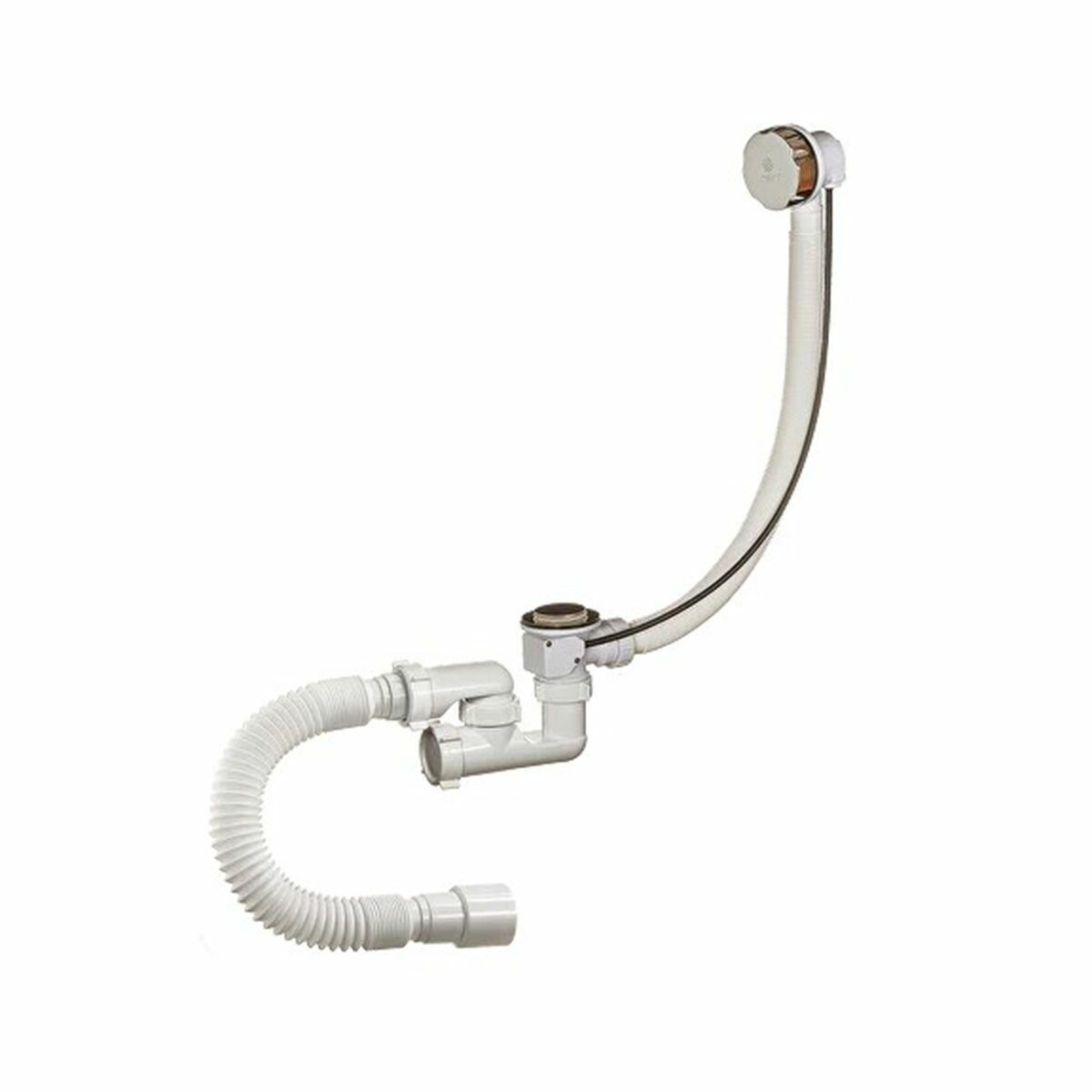 Сифон для ванн Orio, 1 1/2" x 40 мм, регулируемый, полуавтомат, с переливом, с переливом