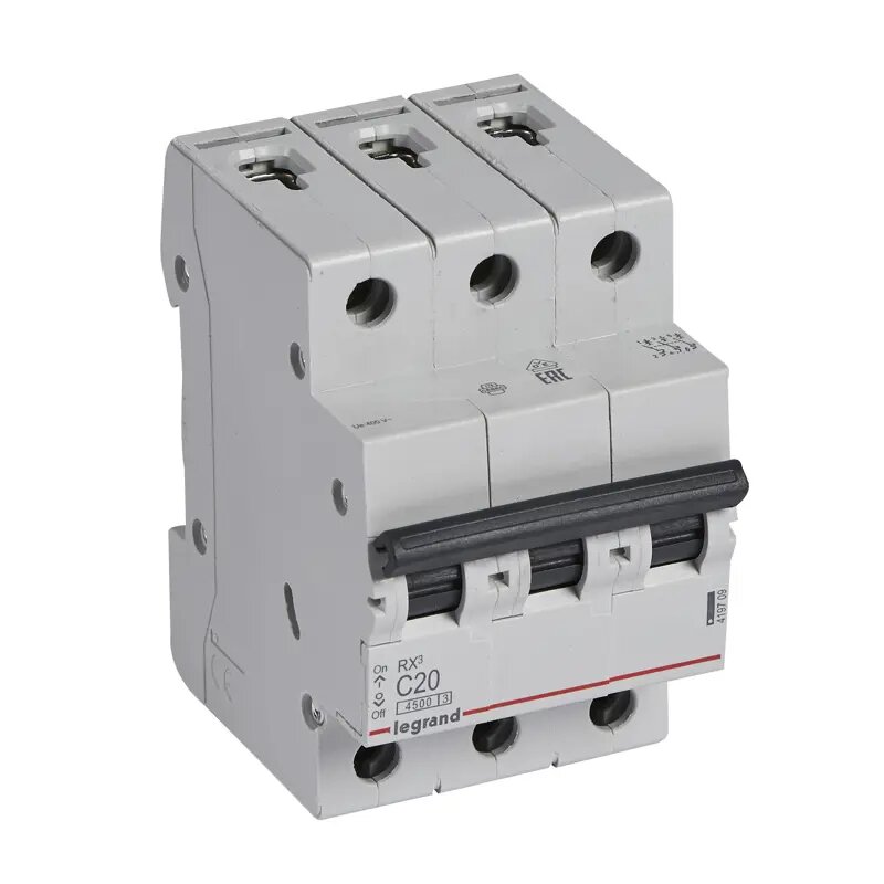 Автоматический выключатель Legrand RX3 3P C20 А 4.5 кА