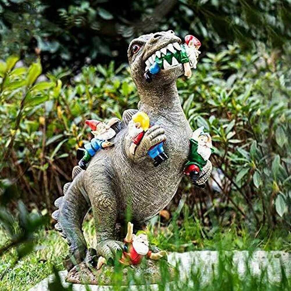Фигура динозавра для сада из полистоуна — яркое садовое украшение и оригинальный подарок для дачи, детской площадки