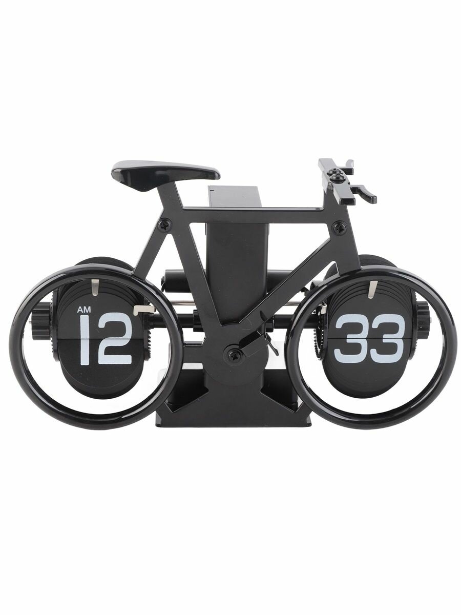 Ретро-винтажные настольные часы в форме велосипеда, таймер с механическим батарейным питанием, черный, идеально подходит для офиса или домашнего использования