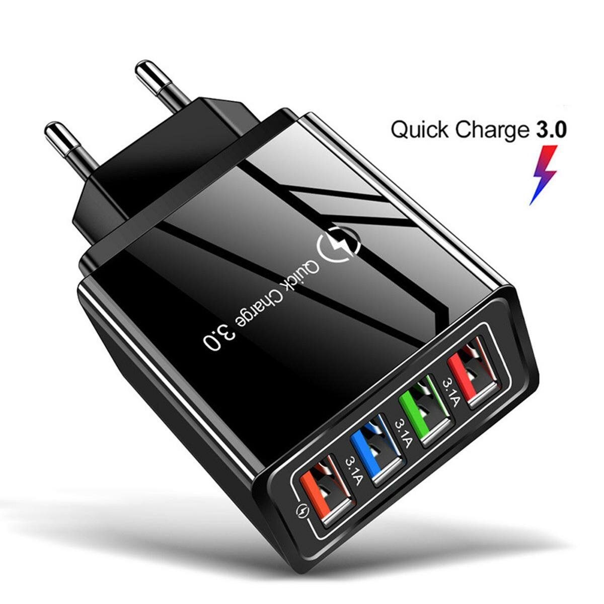 USB-зарядное устройство Quick Charge 3.0 для телефона, адаптер для iPhone XR, Huawei, планшета, портативное настенное зарядное устройство с вилкой ЕС/США, быстрая зарядка