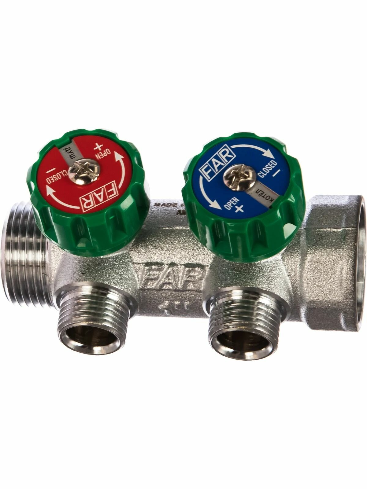 Коллектор регулируемый FAR 1"ВН на 2 отвода 1/2"EU, с вставкой под плоское уплотнение, FK 3821 112UN