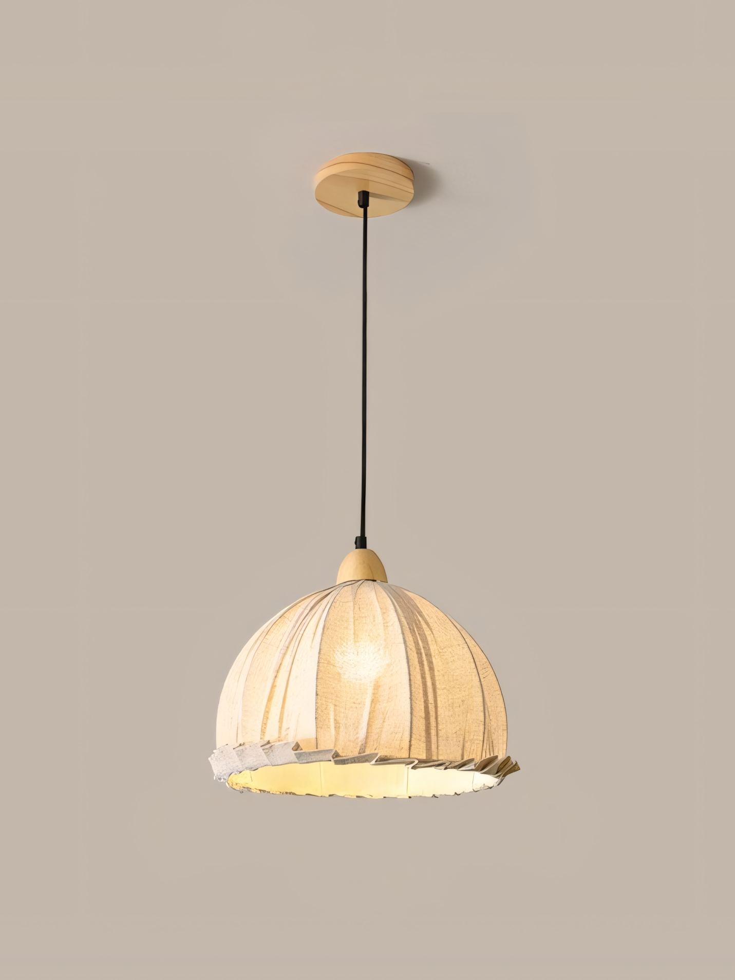 Светильник потолочный подвесной, регулировка по высоте, один плафон, бежевый