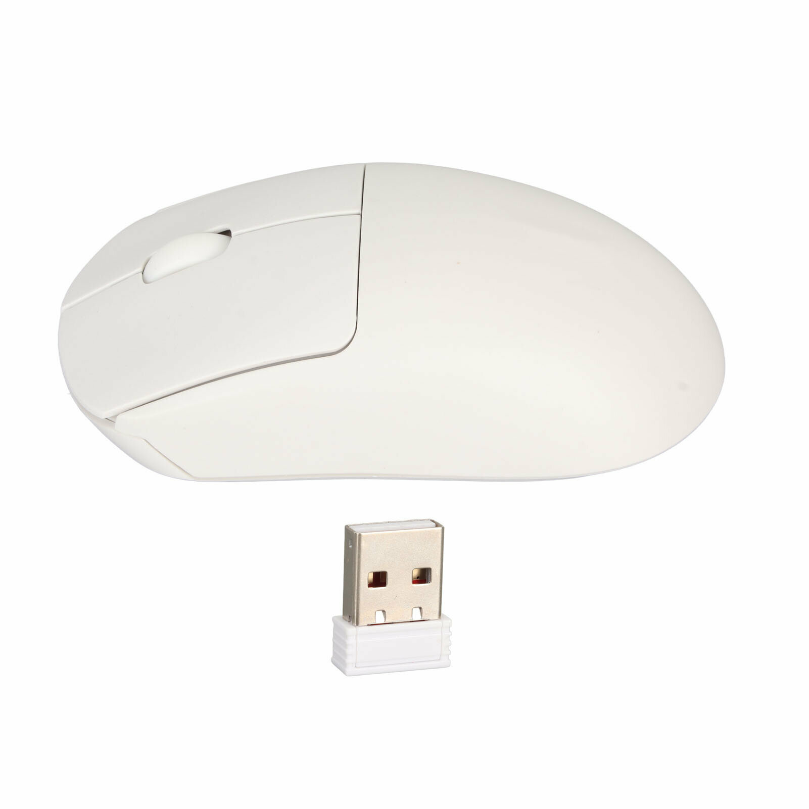 Wireless Gaming Mouse 1200DPI 2.4G Fit Palm Battery Powered Computer Mouse Wireless for Desktop PC Laptop White