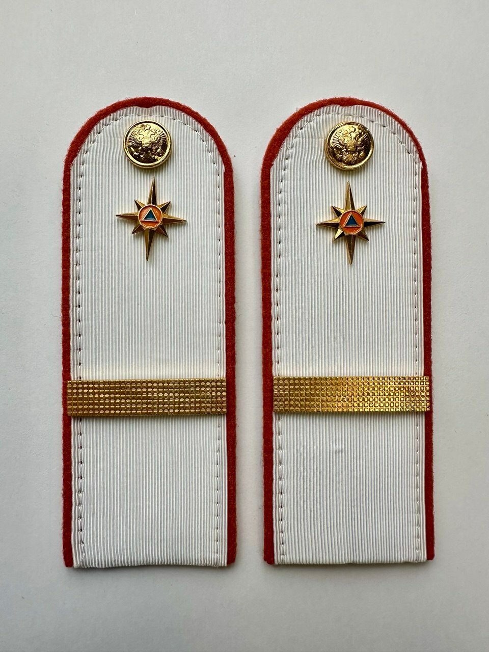 Погоны Мчс белые на рубашку Ефрейтор Картон