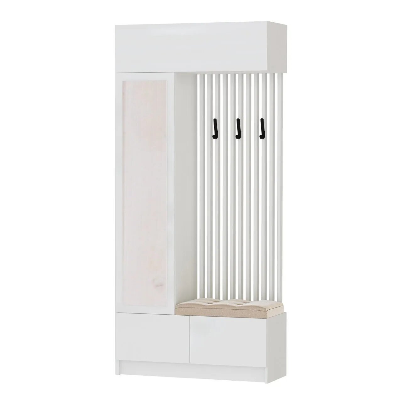 Прихожая «Руэлла» центральная секция, ЛДСП (Белый) 100х40х220