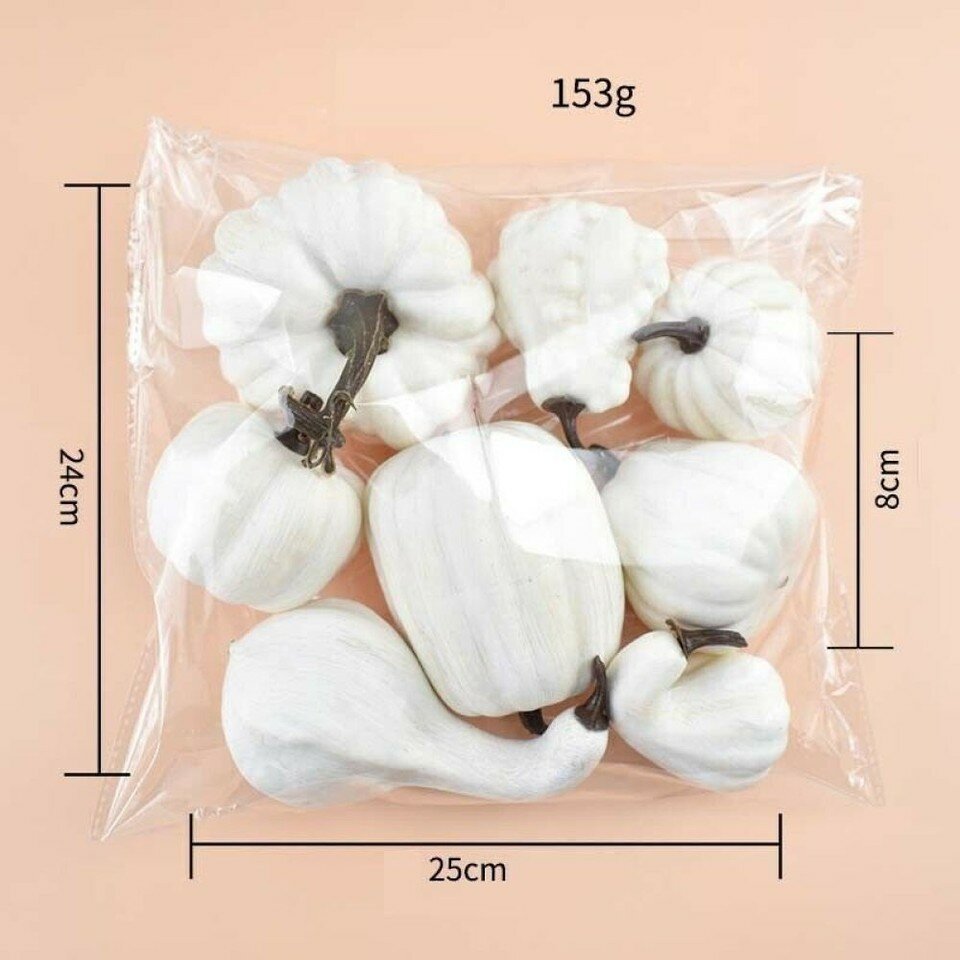 Набор из 8 искусственных тыкв из пеноматериала на Хэллоуин, легкие самодельные украшения для вечеринок и сада для создания жуткого праздничного настроения