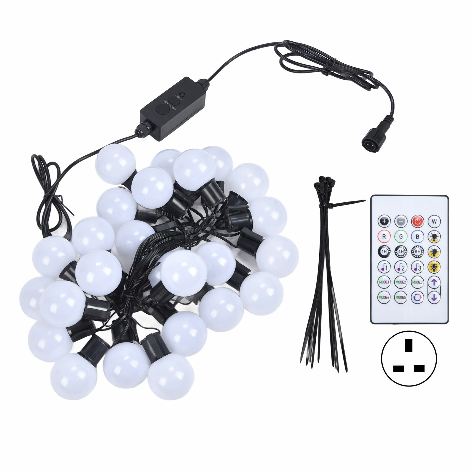 Глобус-лампа G40 25 LED, 5 м, RGB, праздничное украшение, 100-240В