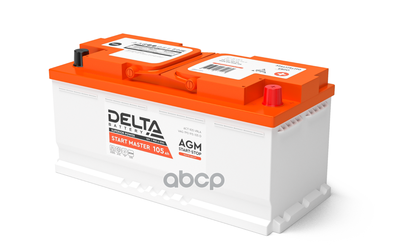 АКБ DELTA START MASTER 105 А/ч 950А 394x175x190 (-+) AGM DELTA battery арт. 3401010420001