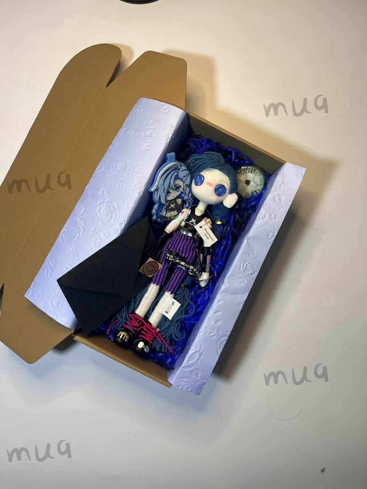 Кукла Джинкс Аркейн ручной работы премиум-класса Эксклюзивная коллекционная игрушка (Handmade Jinx Arcane Doll, Luxe Collectible Art Toy)