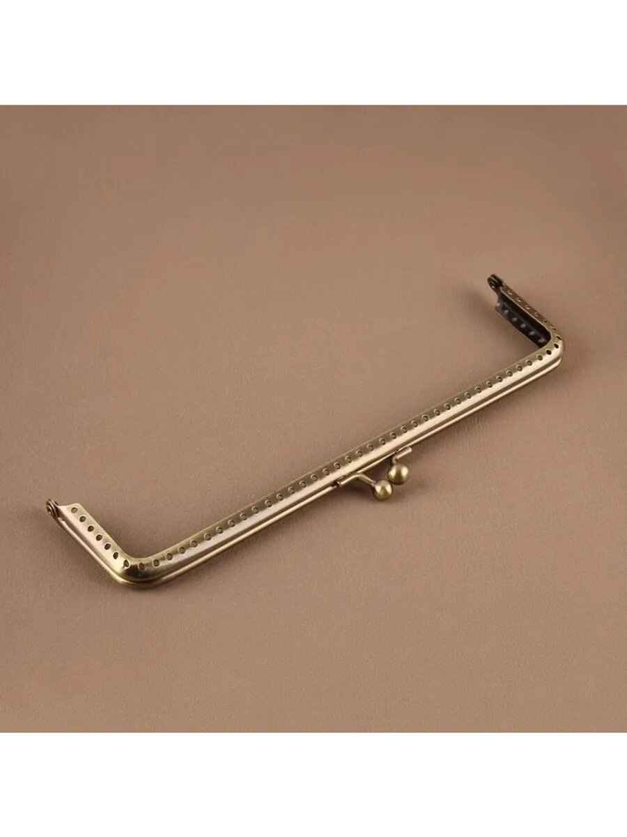 Фермуар пришивной «Прямоугольник», 20 × 6 см, цвет бронзовый